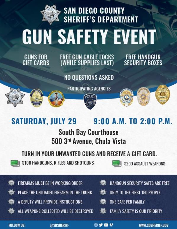 San Diego Law Enforcement Joins Forces for Gun Safety Event - Chula ...