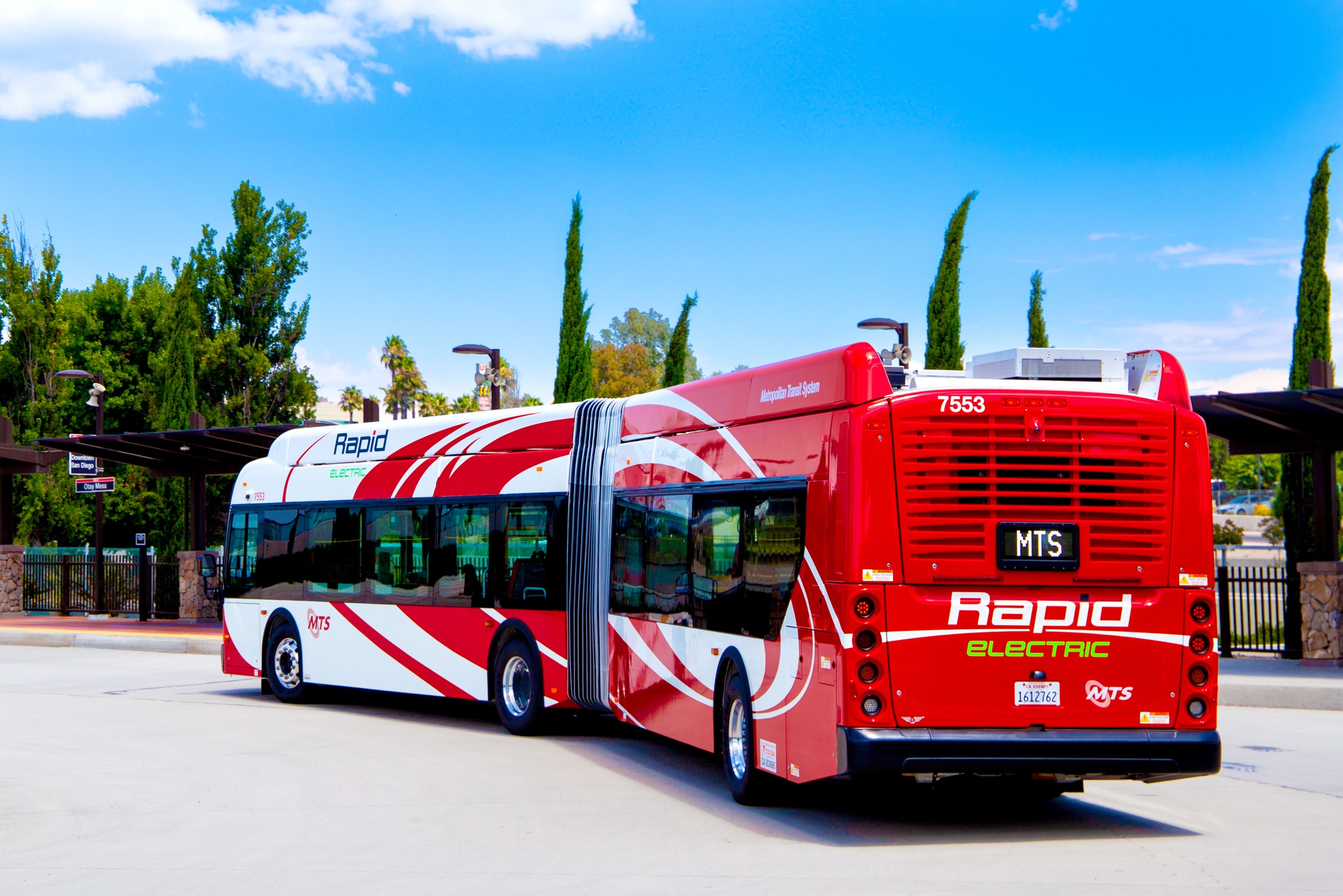 MTS Launches First Electric Rapid Bus Route In South Bay - Chula Vista ...